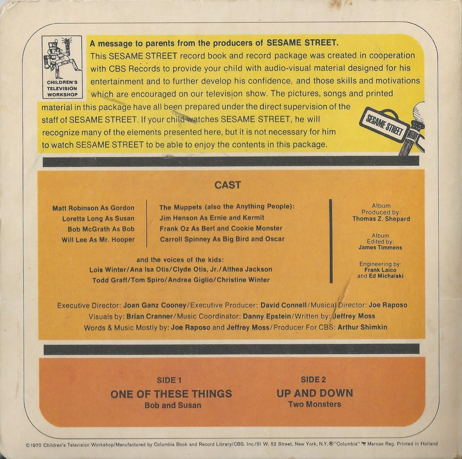 the sphinx: The First 5 Sesame Street 45's: Part Four (1970)