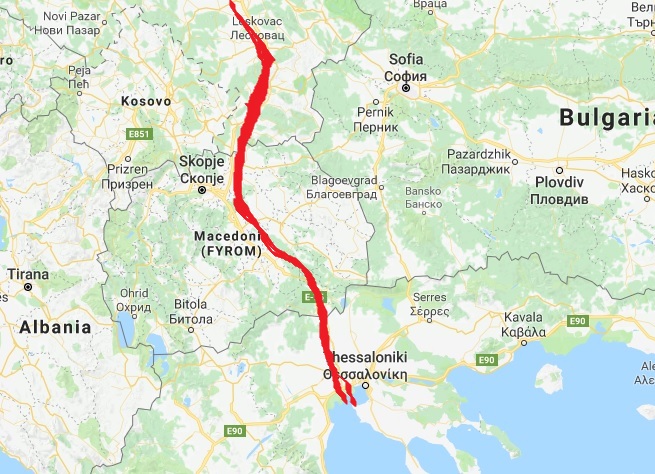 Navigable canal connecting Danube with Mediterranean Sea, an Greece ...