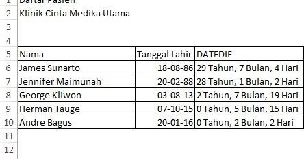 Rumus Untuk Menghitung Umur atau Usia - Belajar bersama meningkatkan ...