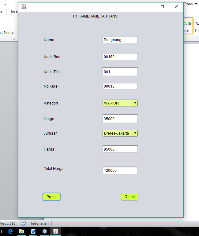 Contoh Program Sederhana Netbeans