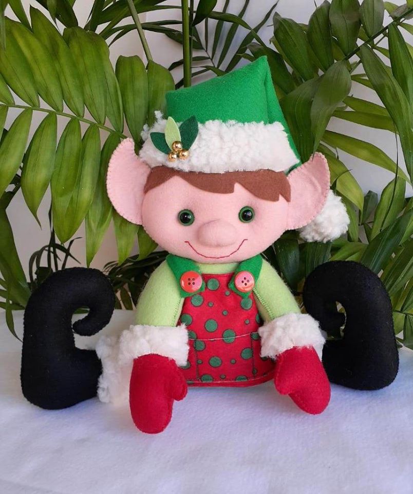 Elfo de natal boneco molde em feltro artesanato DIY - Arte que Faz ...