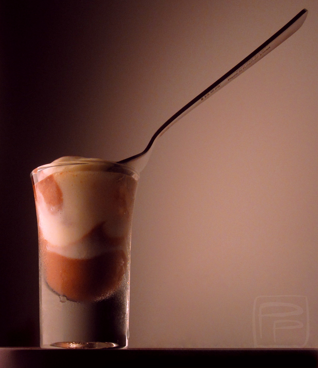 PP Poppy's cooking: Crème panachée with no eggs - chocolate & kirsch cream