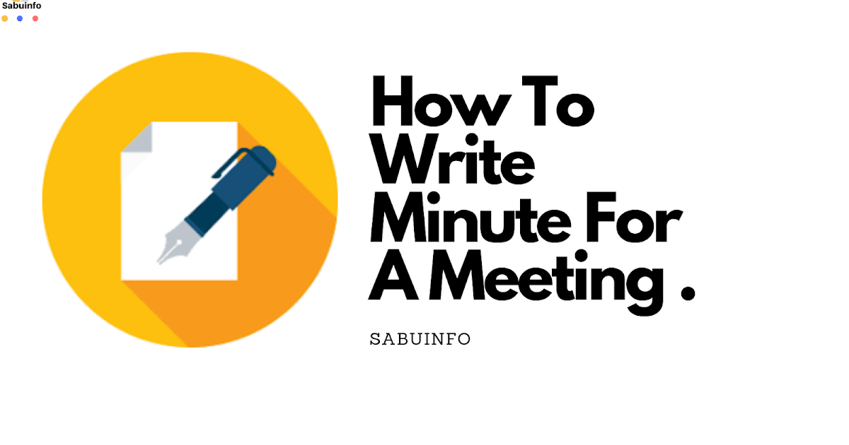 Writing a minute for a meeting