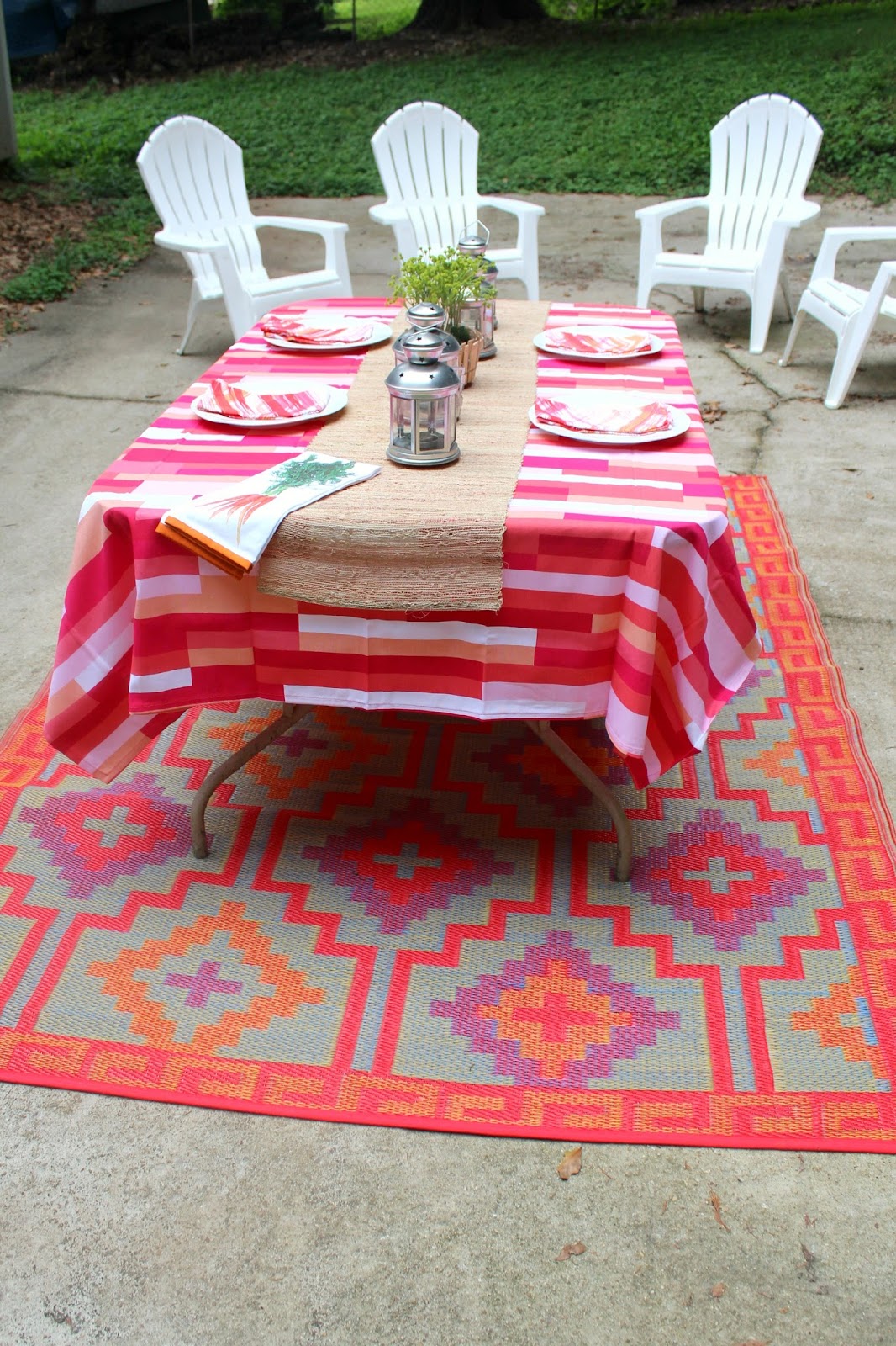 Ten June: Red + Pink Outdoor Patio Makeover