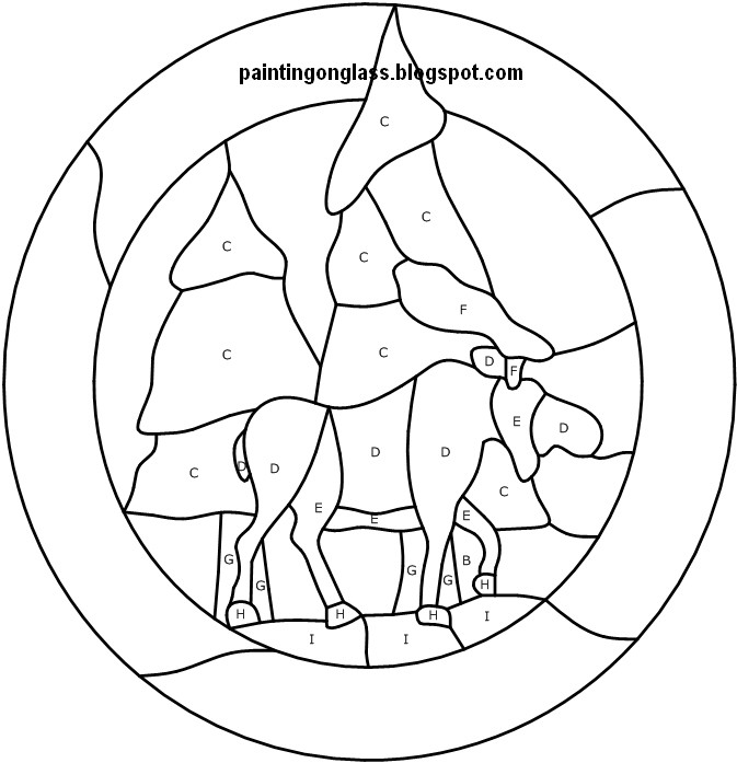 Stained Glass Moose Pattern ~ painting on glass