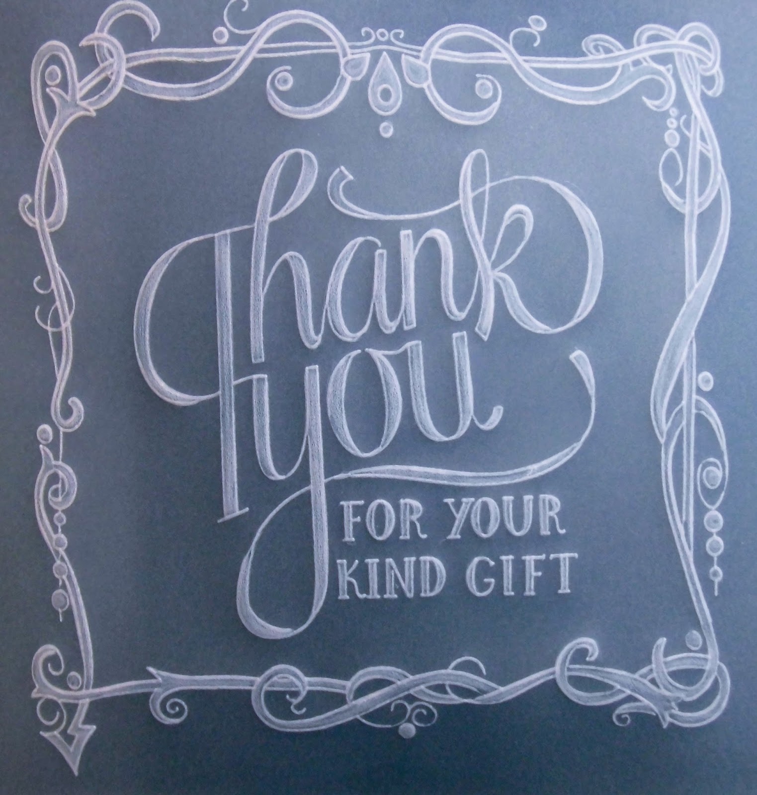 Sarah's Craft Shed: Parchment Thank You - White Work Practice