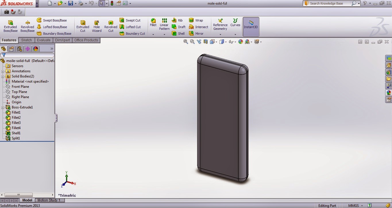 Mobile Phone modeling tutorial in SolidWorks