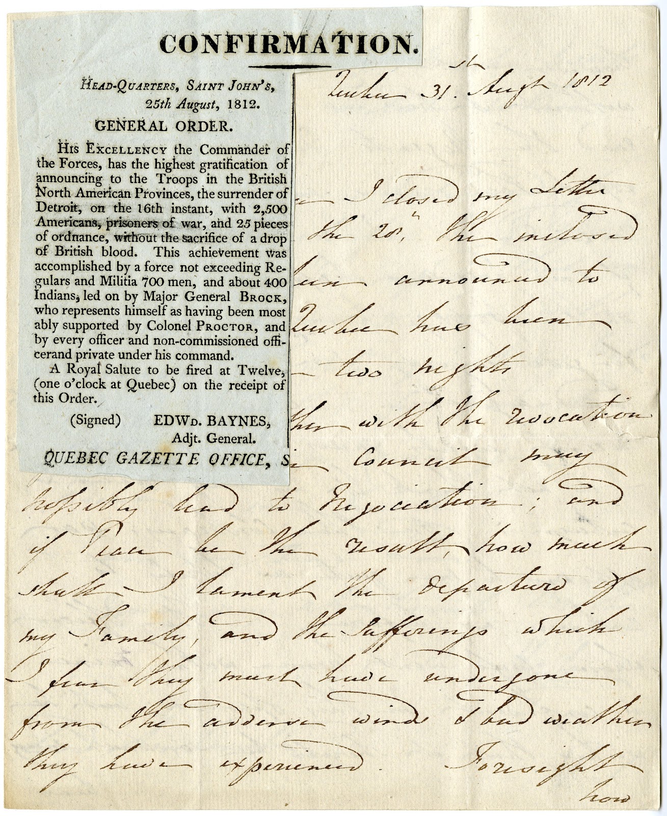 Today in History: William Hull Surrenders Detroit - UM Clements Library