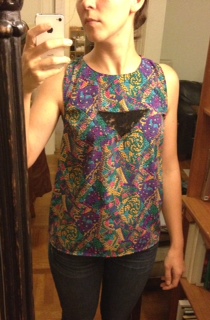 Refashion Co-op: A funky print granny top transformed