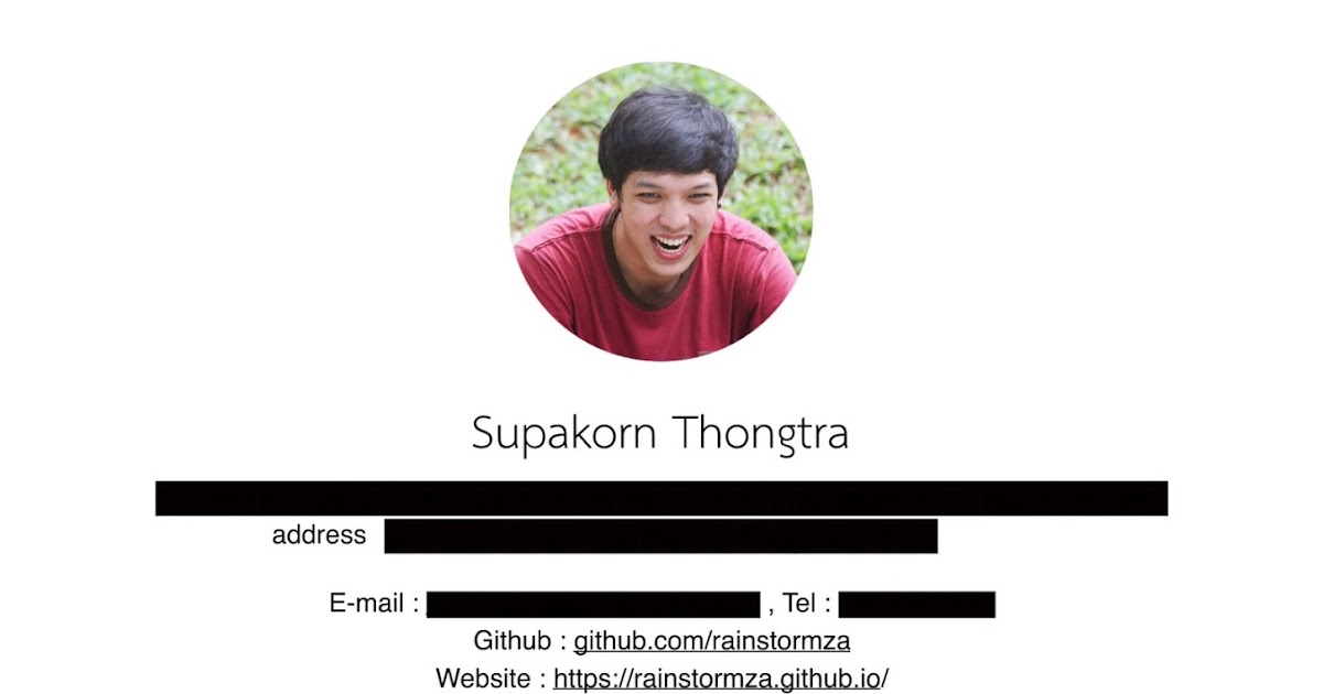 Thai Sanoo: ตัวอย่าง resume ฝึกงาน