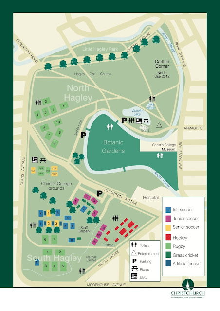 Ilam School Sports: Hagley Park Map