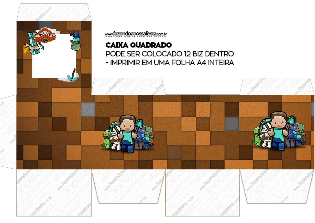 Minecraft: Cajas para Imprimir Gratis. - Oh My Fiesta! Friki