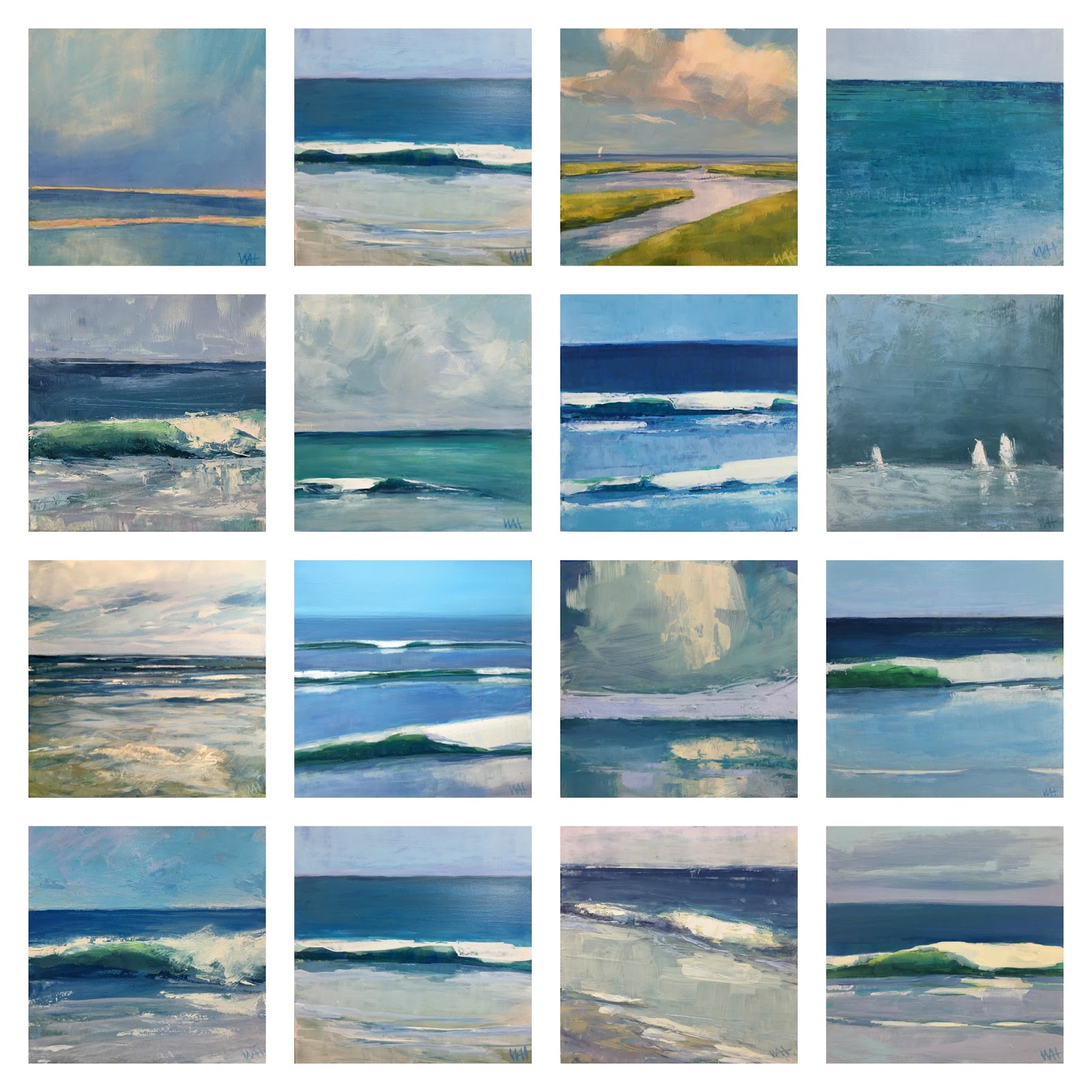 Collage of some of my 30 in 30 Paintings