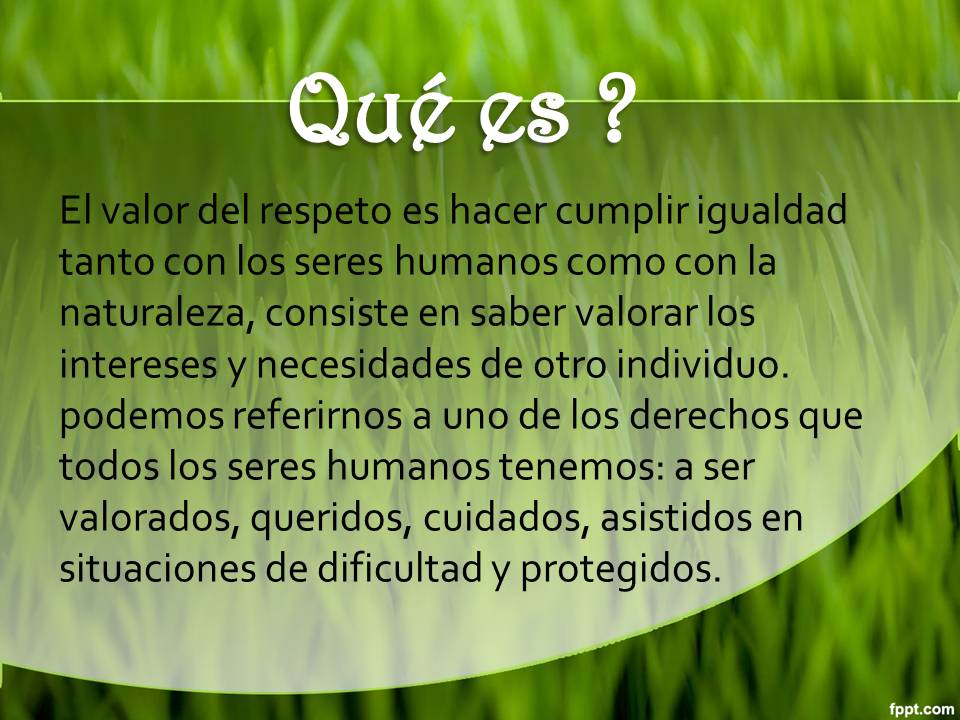 PROYECTO DE VALORES PIO XII- RESPETO: Definición de respeto