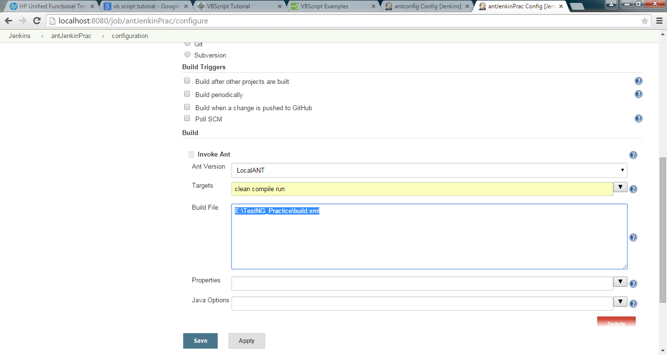 Core Java Selenium Maven Jenkins Tutorials: Jenkins Tutorial (ANT JENKIN Integration)