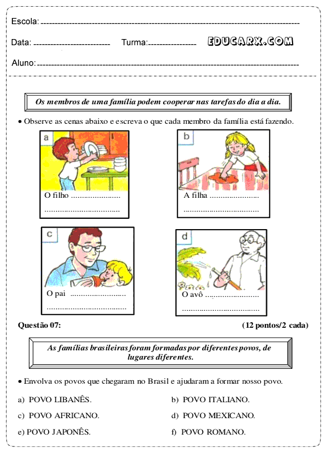 Atividades De História 2° Ano Atividades De História 2° Ano Do Ensino