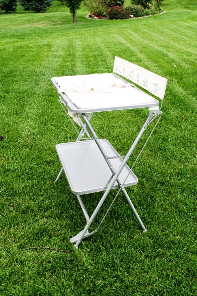 Vintage Diana: Re Purposed Vintage Metal Changing Table Vintage Diana: Re Purposed Vintage Metal Changing Table