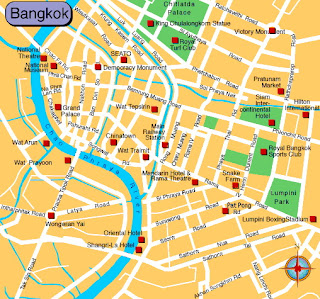 Map of Bangkok, Thailand