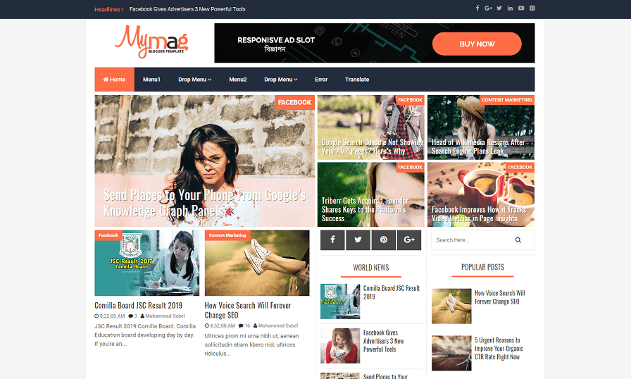 My Mag - Best Responsive Blogger Template - xoxou