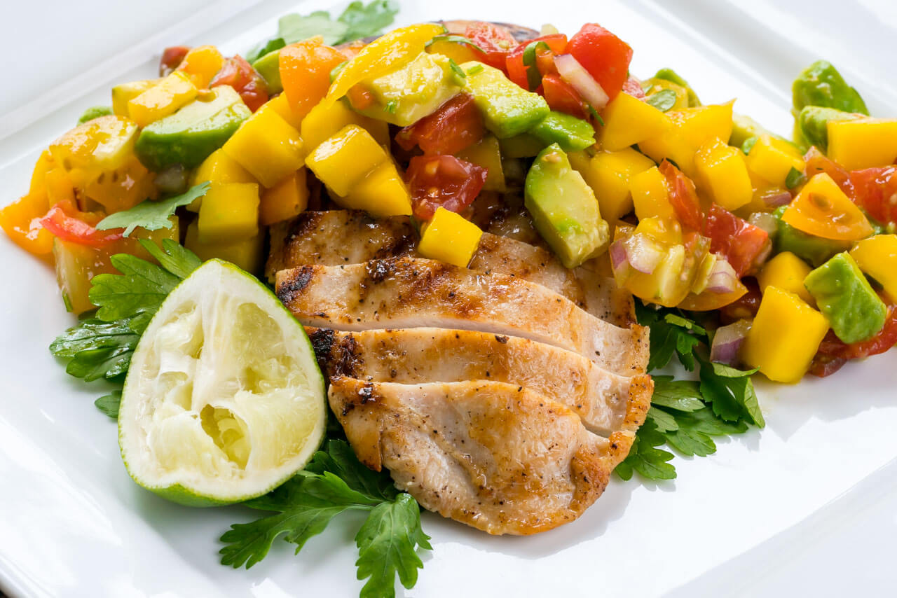 Grilled Chicken with Mango Salsa | LEBANESE RECIPES