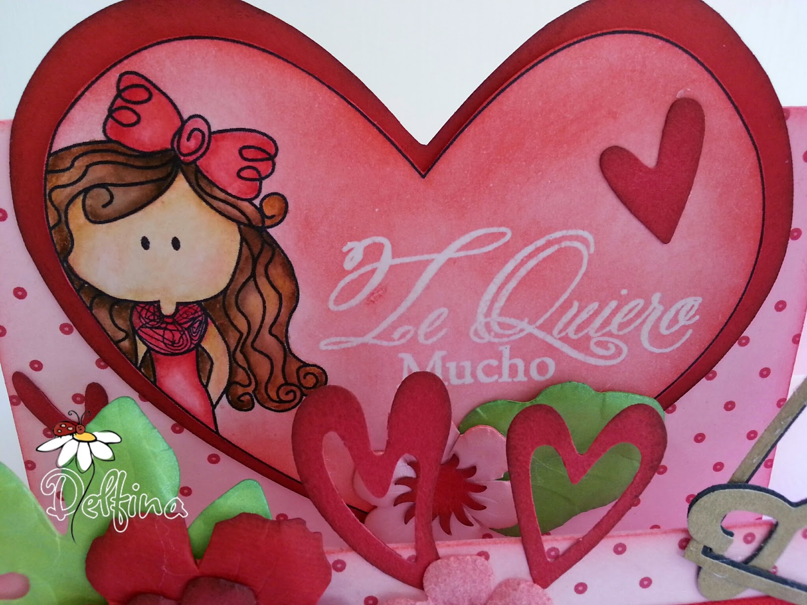 Delfina scrapbook y más...: TARJETA SAN VALENTIN. Tutorial 2/6