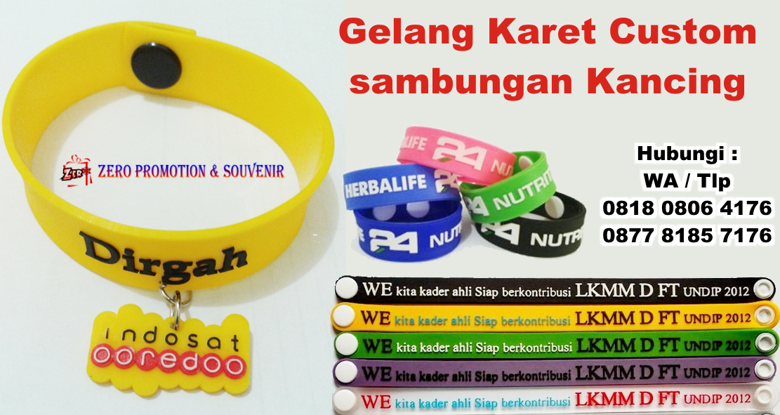 Produksi Gelang Karet Custom dengan sambungan Kancing | zeropromosi ...