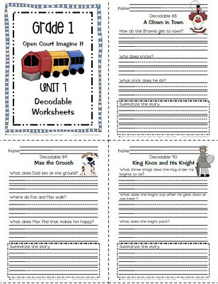Sailing Through 1st Grade: New... Open Court Decodable Worksheets