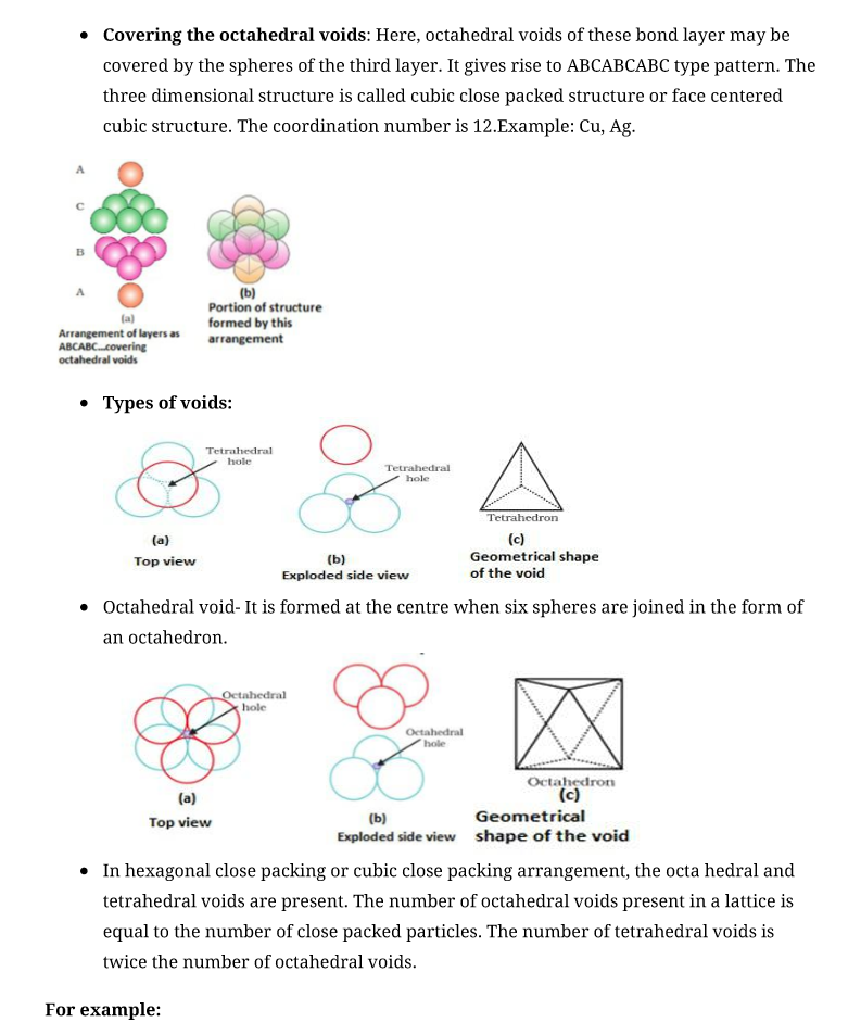 CBSE Class 12 Chemistry Notes : The Solid State - Experhap