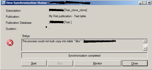 Sql Tips Transactional Replication Error The Process Could Not Bulk