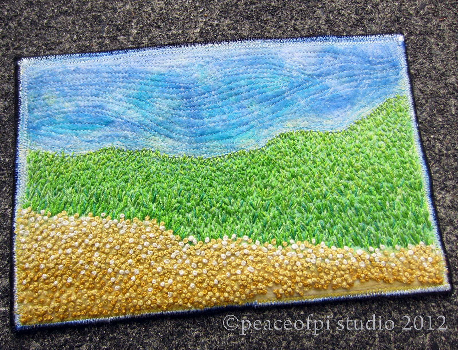 peaceofpi studio: Landscape in Hand Embroidery
