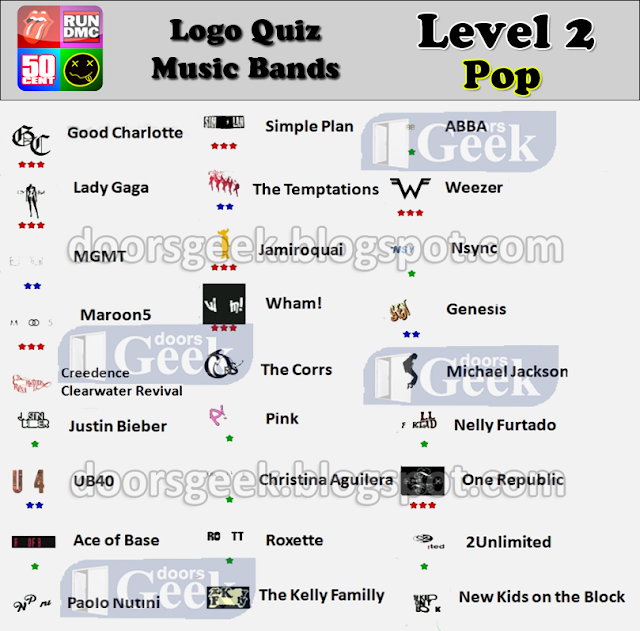 Logo Quiz - Music Bands [Level 2 - Pop] ~ Doors Geek