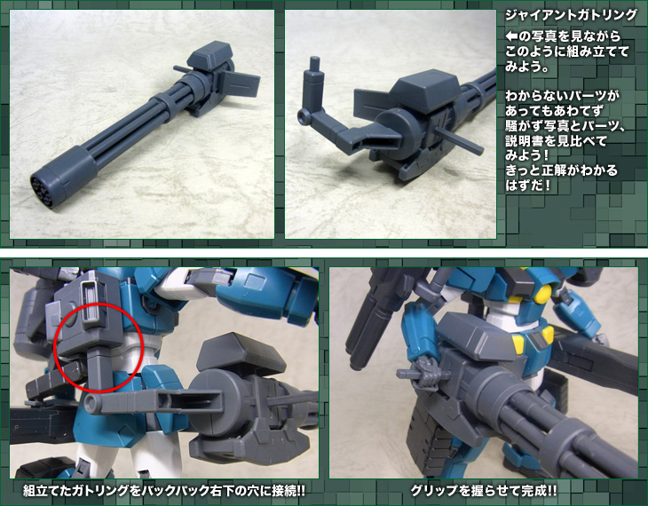 Gundam Family: HG 1/144 Leopard Da Vinci + Build Custom Giant Gatling ...