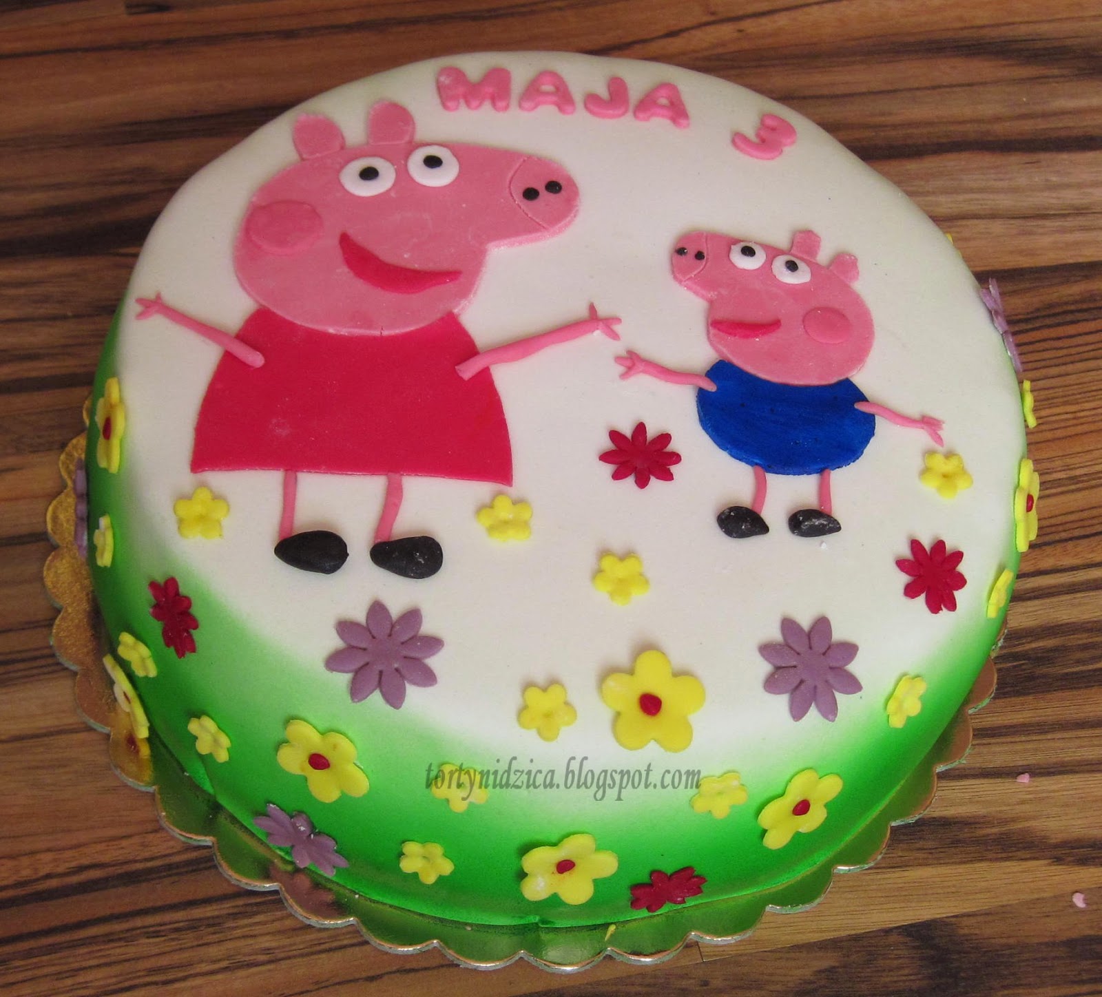 Torty artystyczne- Nidzica, Mława: Tort Świnka Peppa i George