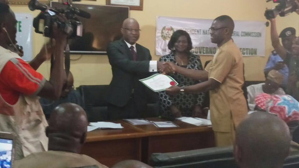 Photos: INEC presents Certificates of Return to Edo State Governor ...