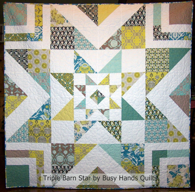 Busy Hands Quilts: Finished or Not Friday {a Linky Party!} + Triple Barn Star Lap Quilt