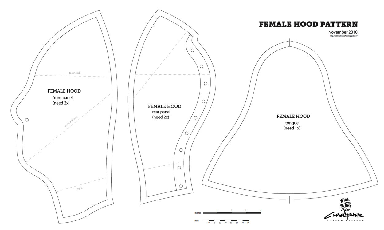 A fetish leathercrafters journal: Bondage hood and posture collar patterns