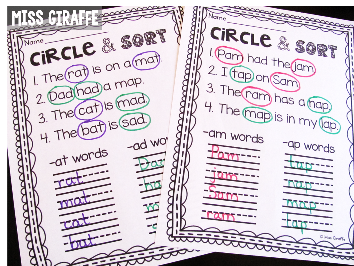 Miss Giraffe's Class: Short A Activities and Resources (including ...