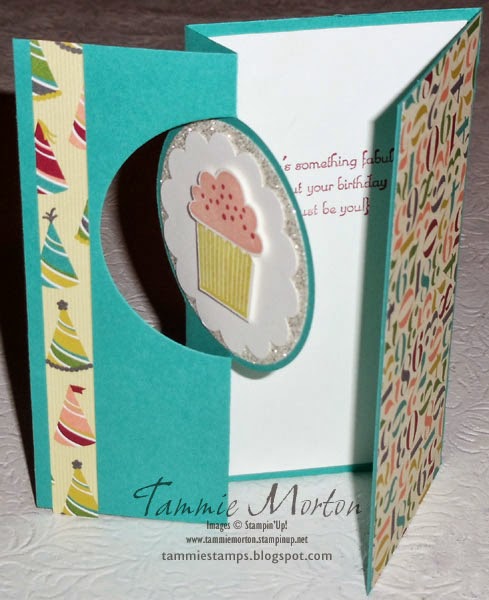 Tammie Stamps: Thinlits Flip-Flop Cupcake Birthday card