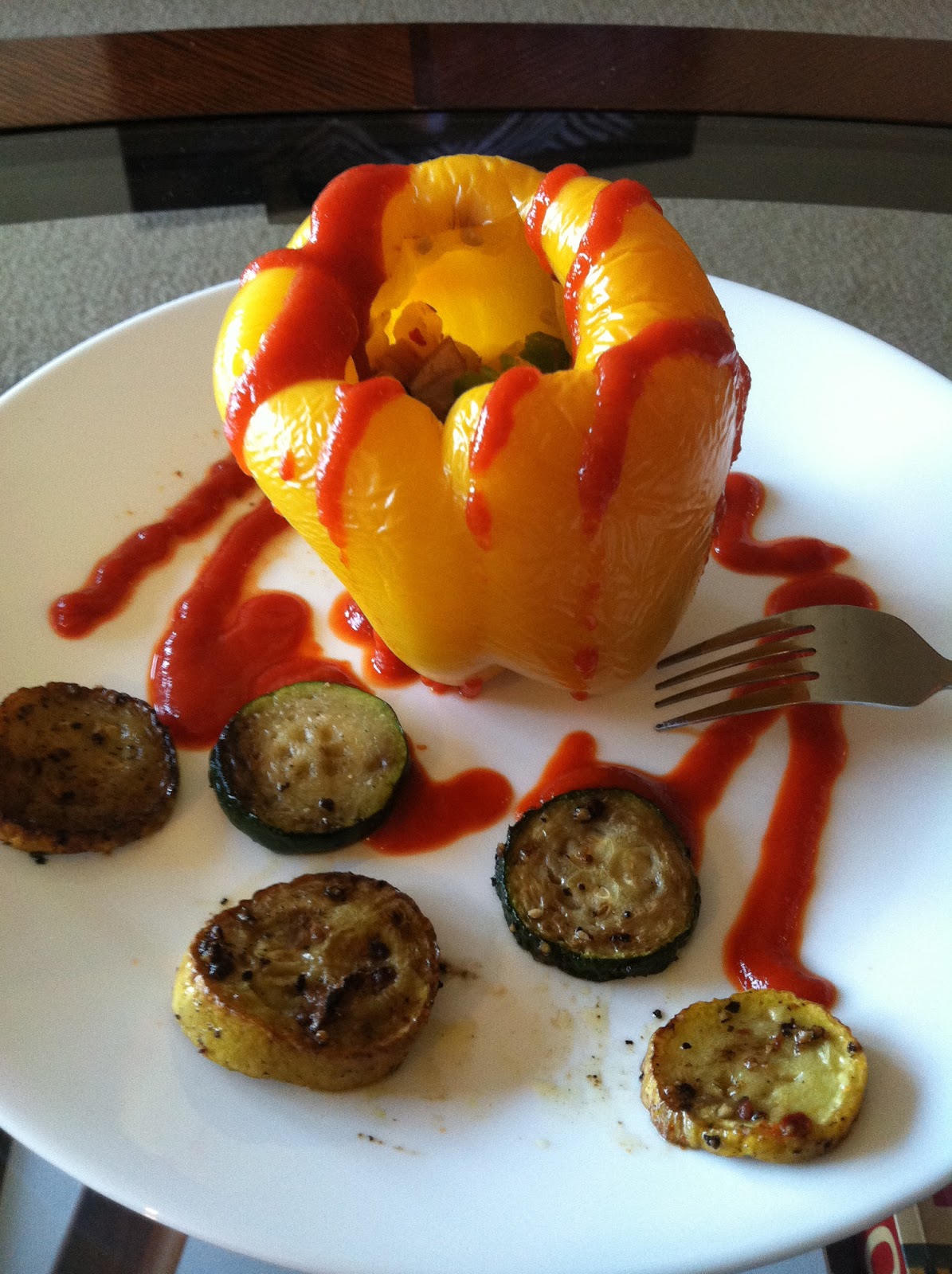 Experimental Cooking: Mozzarella and Jalapeno stuffed Bell Peppers