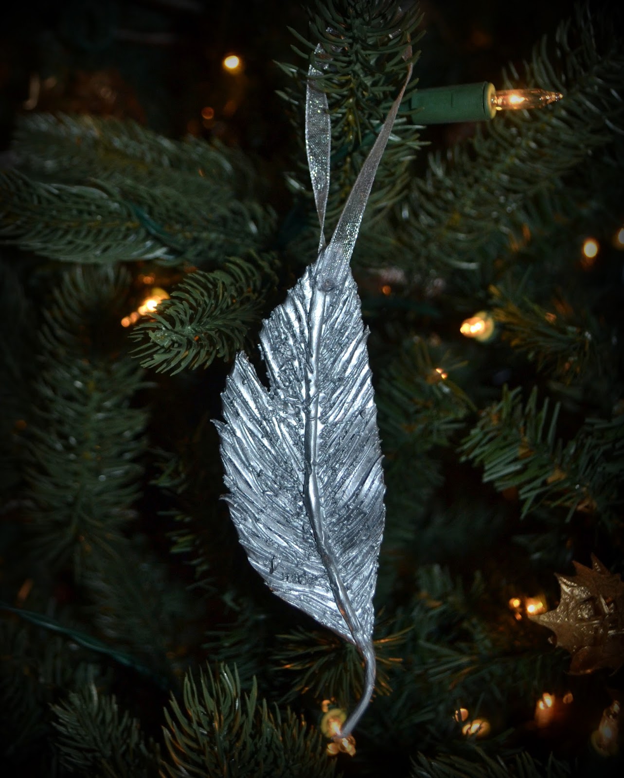 Sculpey clay feather ornament tutorial