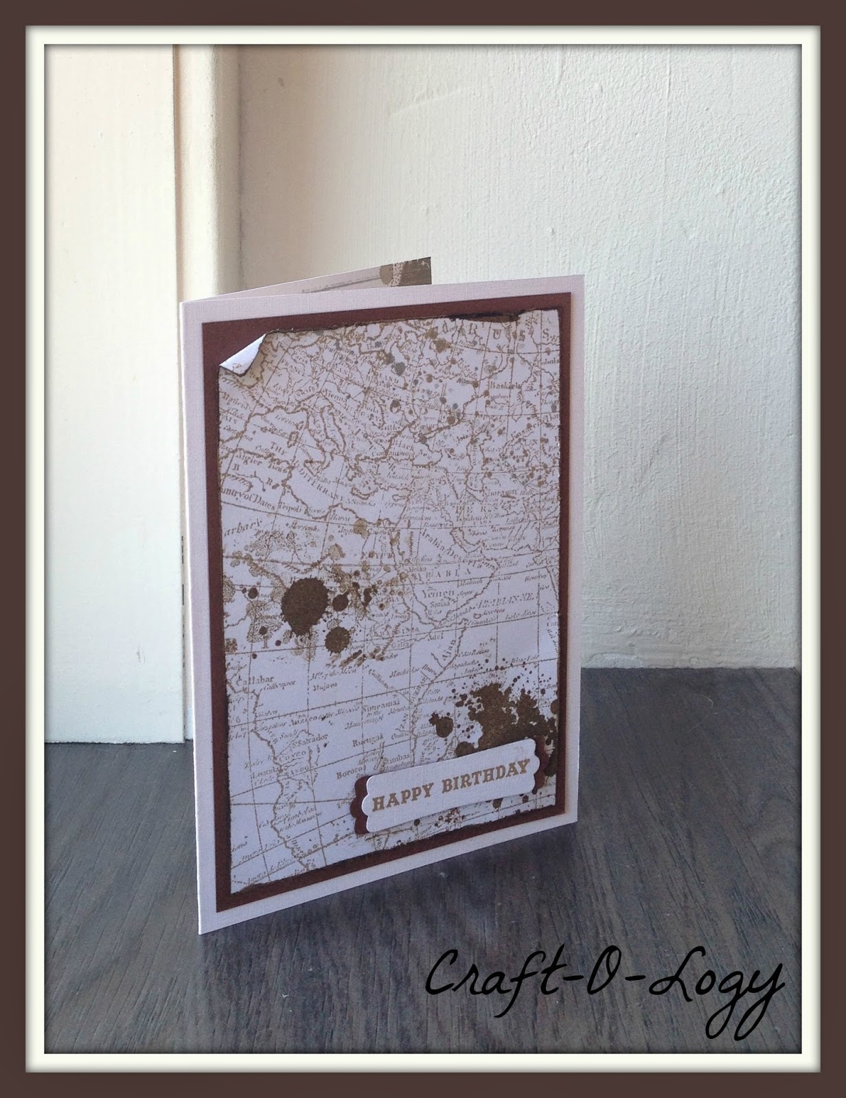 Craft-O-Logy: World Map Birthday Card