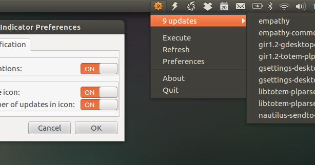 Update Manager Indicator Displays The Number Of Updates On The Panel ...
