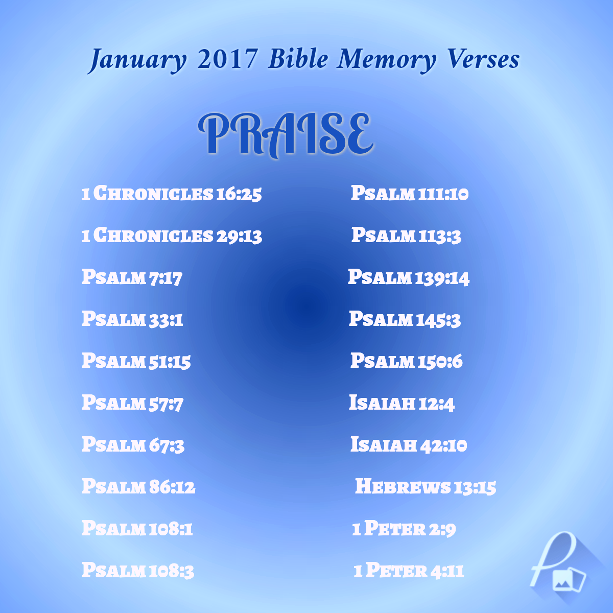 Anywhere with Jesus : Bible Memory Verses - January 2017