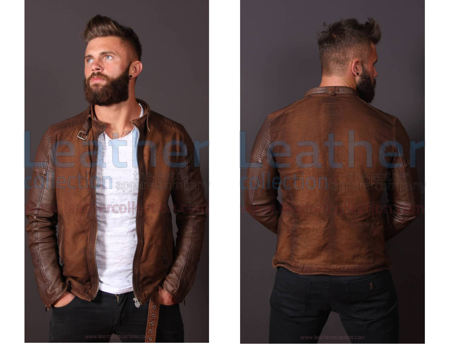 Men Fashion Urban Leather Jacket - Racing Duke
