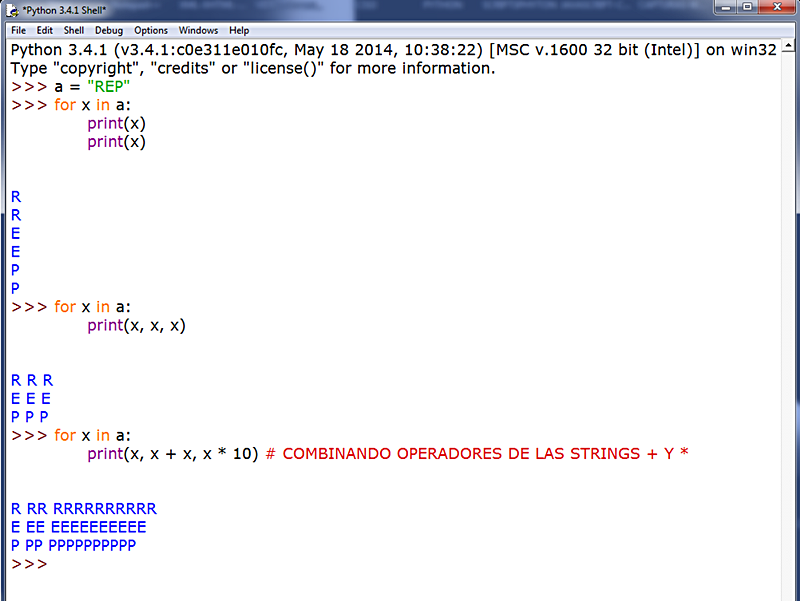 APRENDER A PROGRAMAR CON PYTHON: BUCLE FOR/IN