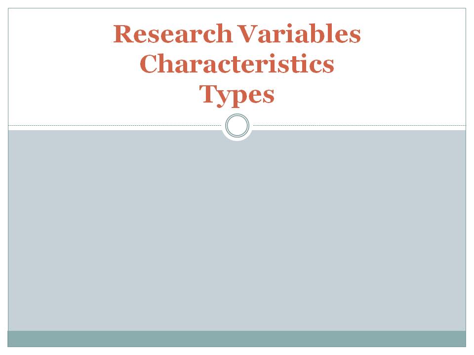 Research Variables-characteristics-Types - Health with Hamdani