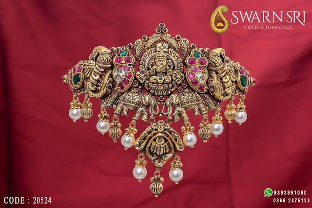 Peacock Lakshmi Choker by Swarn Sri Jewellers - Jewellery Designs