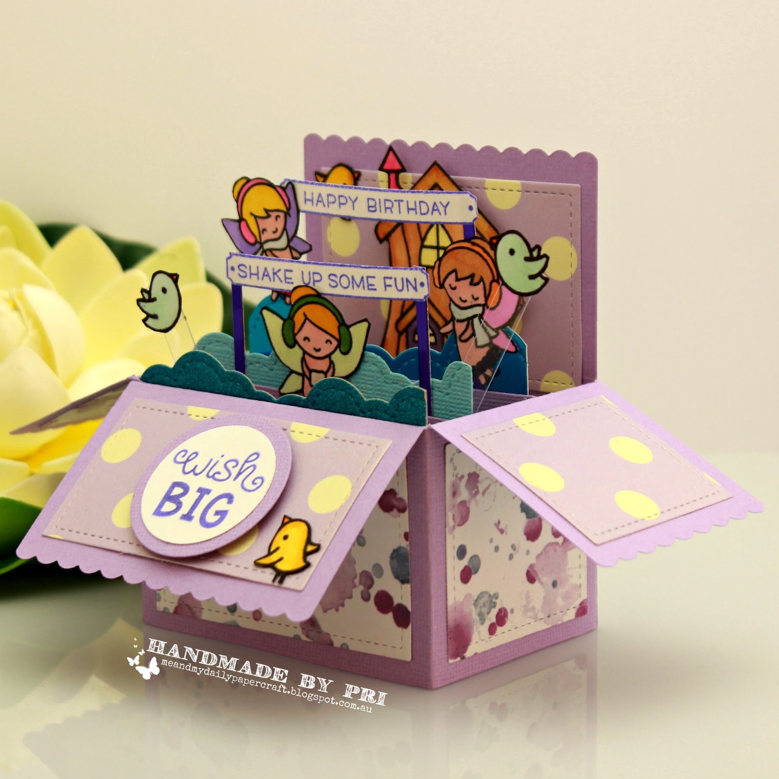 Me And My Daily Papercraft: Pop Up Box Card - Wish BIG