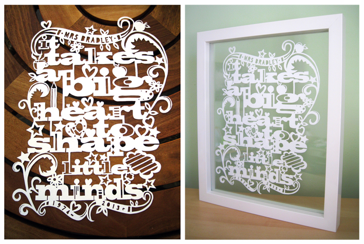 Helen Naylor Illustration: Retirement papercut project.