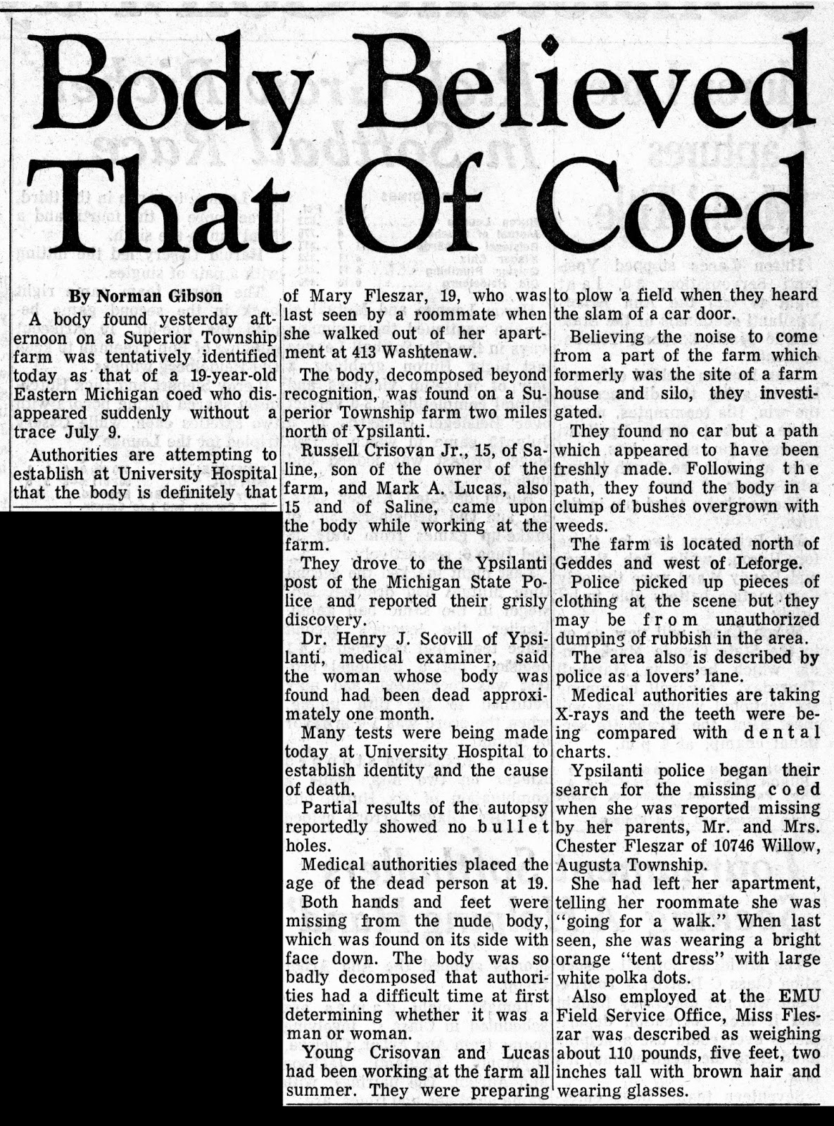 RETRO KIMMER'S BLOG: SHERIFF DOUG HARVEY TALKS ABOUT COED MURDERS FOR ...
